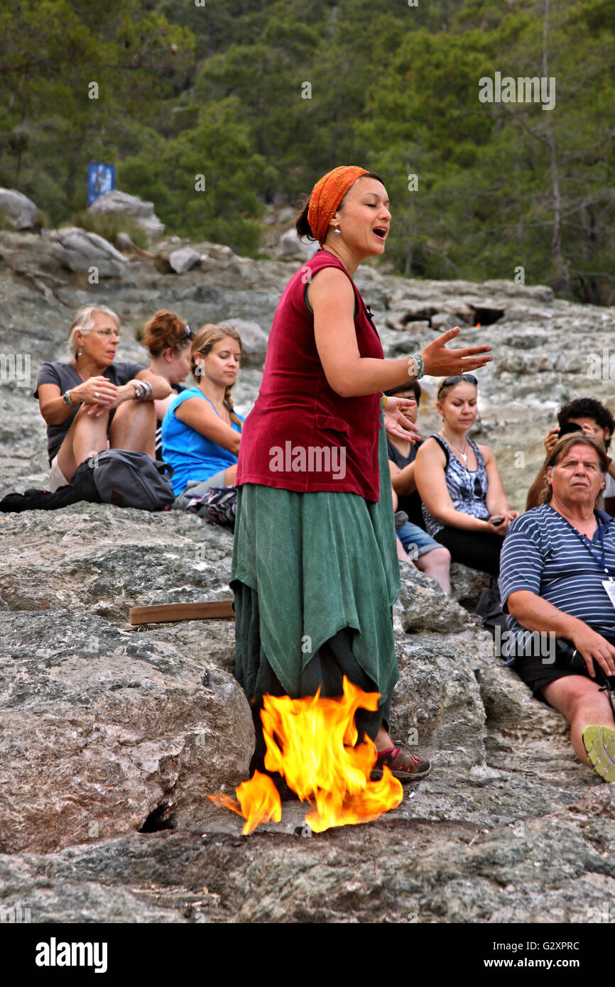 At the eternal flames of Chimaera (Yanartas), Lycia, Antalya province ...