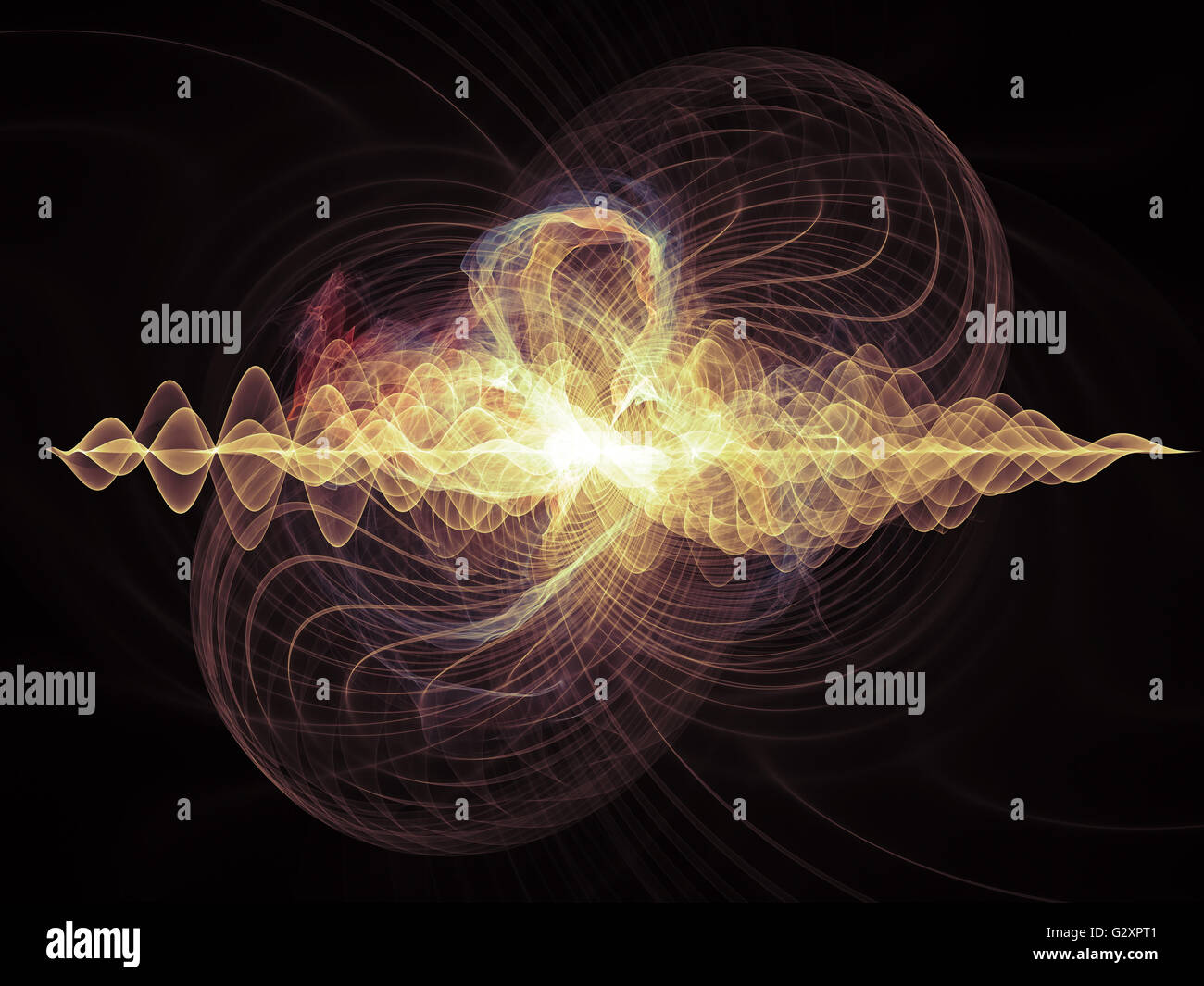 Waves in Space series. Backdrop of oscillating waves and wavy patterns ...