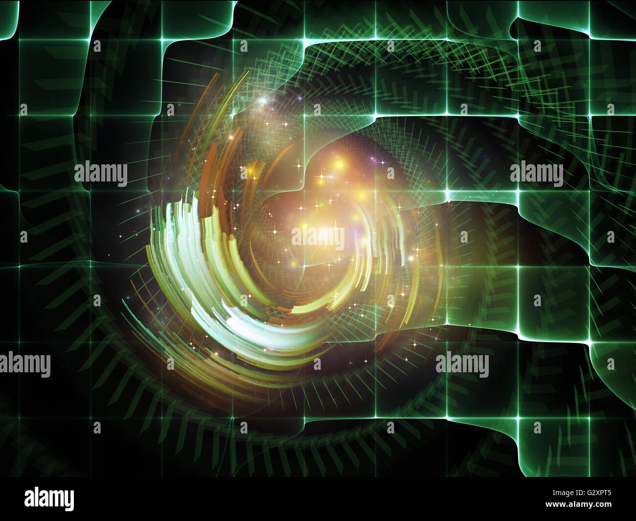 Swirls in Space series. Artistic abstraction composed of glowing swirls ...