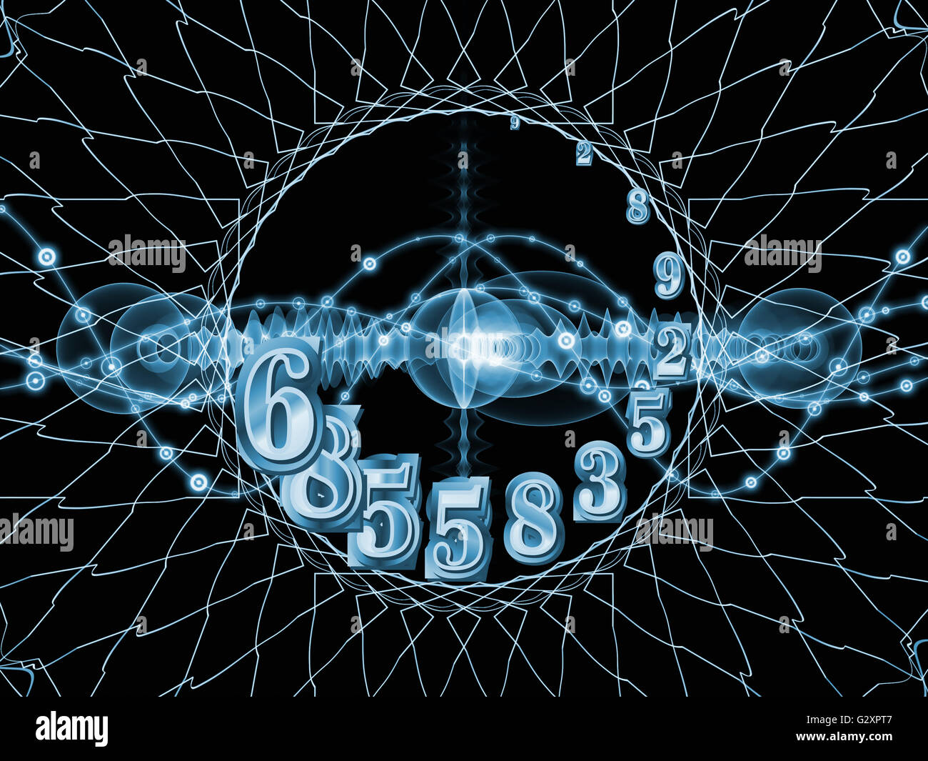 Digital Swirl series. Artistic abstraction composed of digits and ...