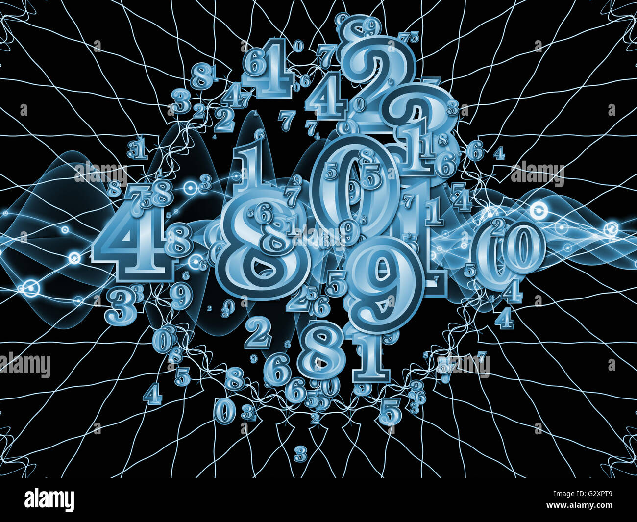 Digital Swirl series. Artistic abstraction composed of digits and ...