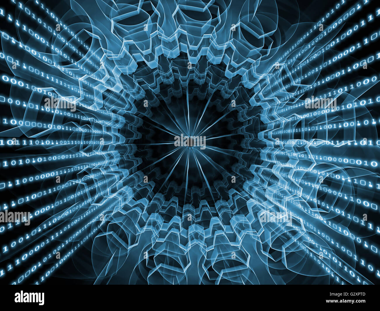 Gears of Code series. Design composed of digits and fractal gears as a ...