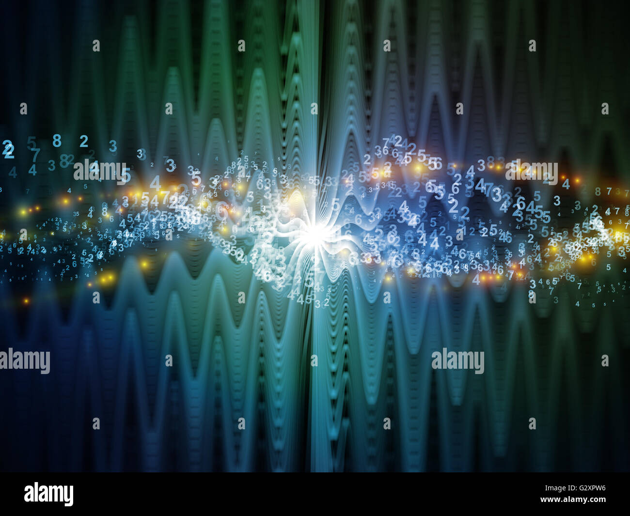 Light Waves series. Backdrop of light curves and sine waves on the ...