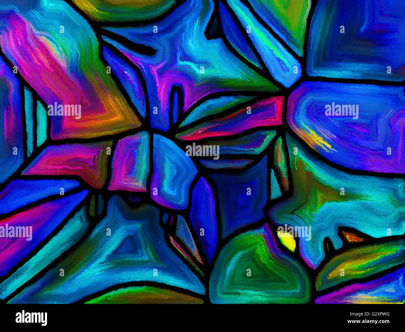 Patterns of Color series. Composition of painted stained glass pattern ...