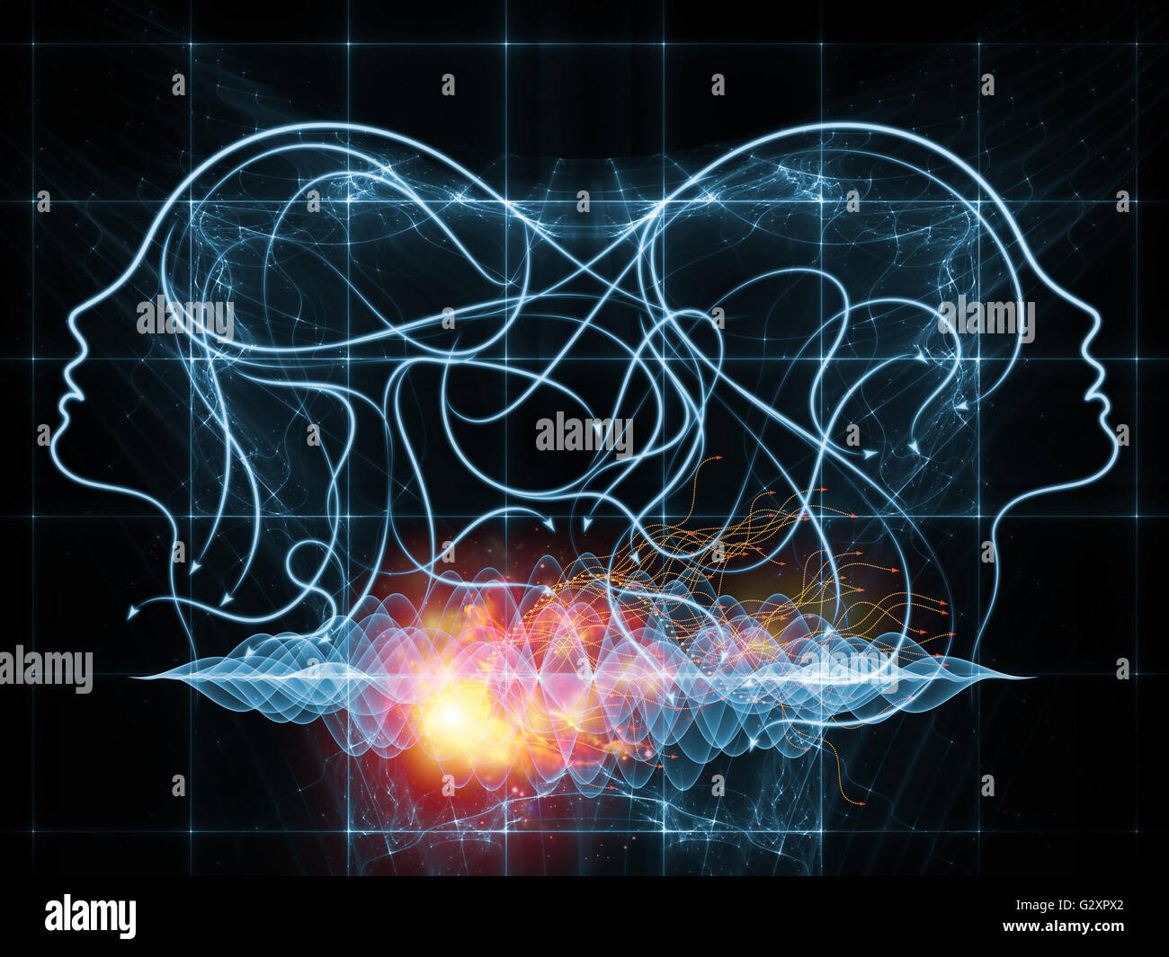 Human Tangents series. Backdrop of human lines and graphic elements on ...