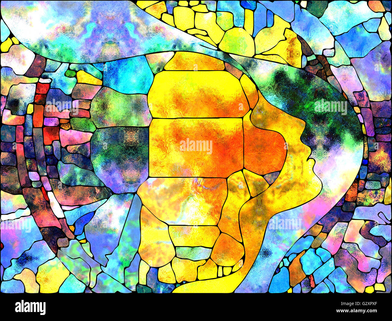Digital Stained Glass series. Backdrop composed of colorful stained ...