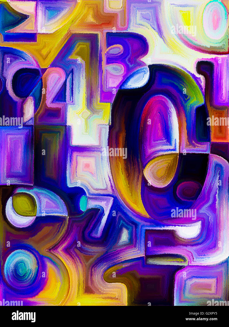 Decimal Paint series. Abstract design made of painted decimal digits on ...
