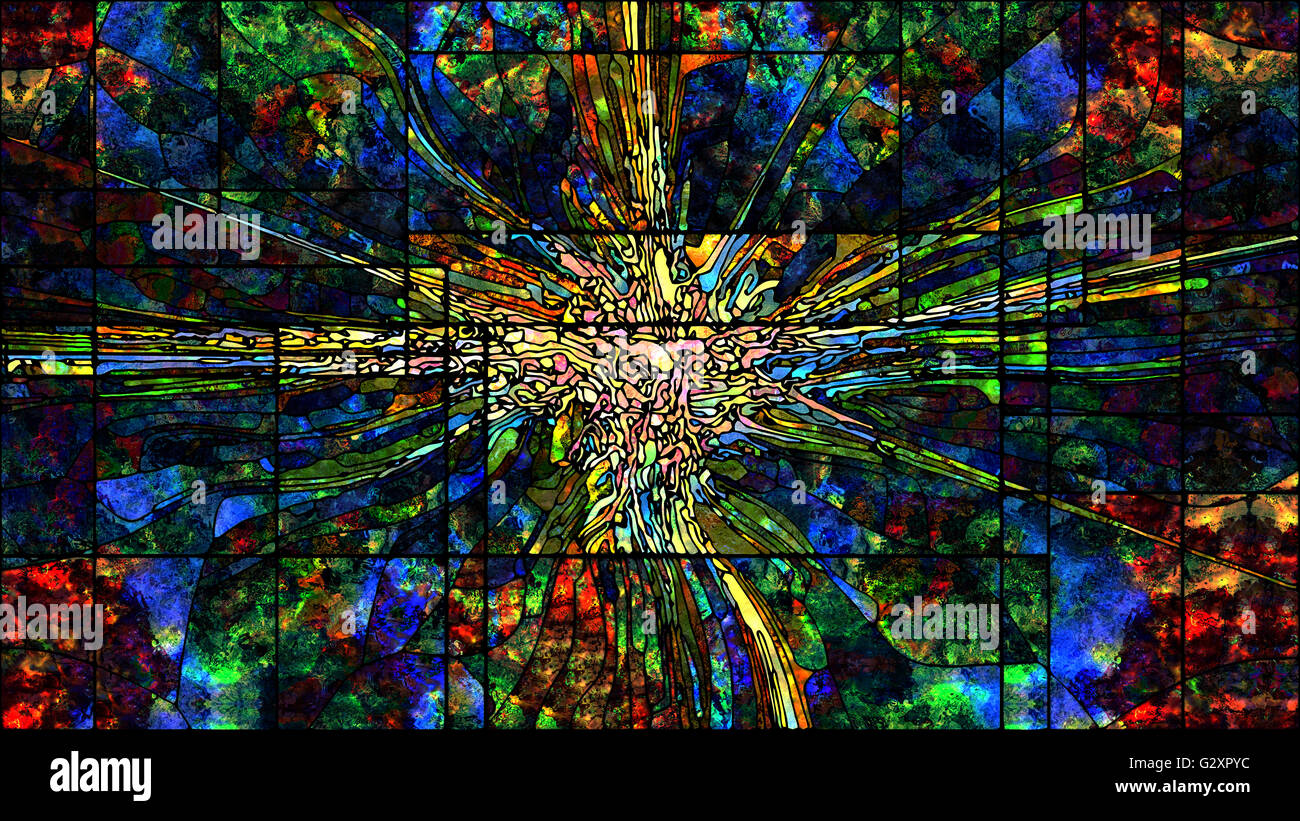 Stained Glass series. Design composed of colorful stained glass ...