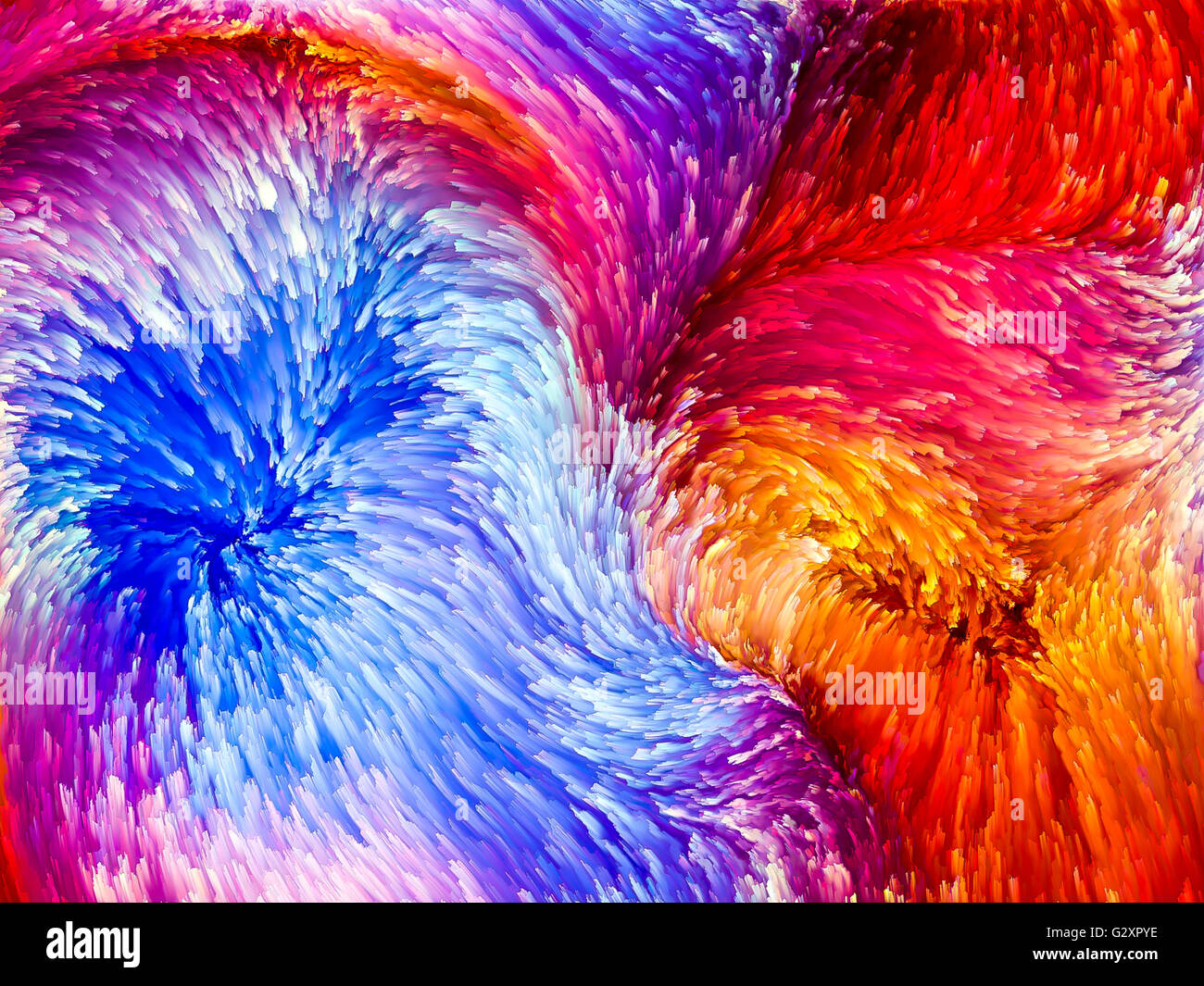 Color Explosion series. Interplay of colorful streaks on the subject of ...