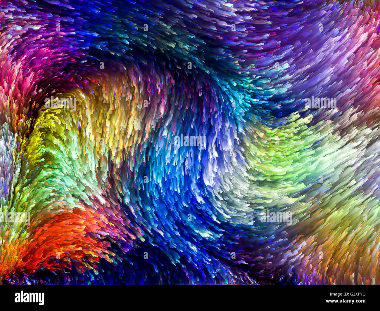 Color Explosion series. Interplay of colorful streaks on the subject of ...