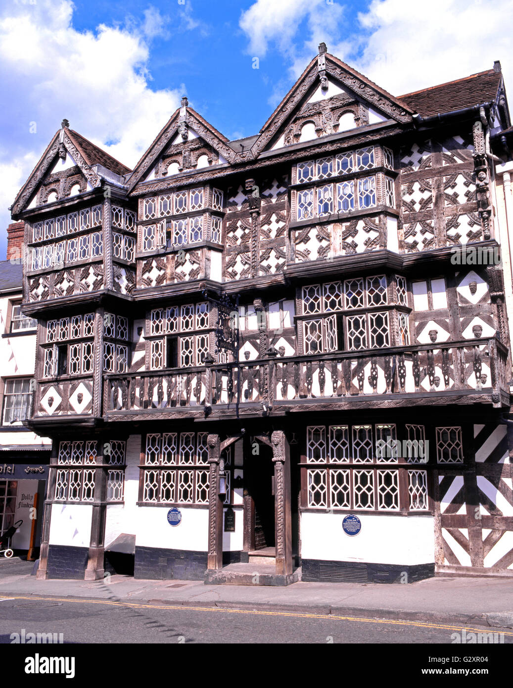 The Feathers Hotel along Bull Ring, Ludlow, Shropshire, England, UK ...