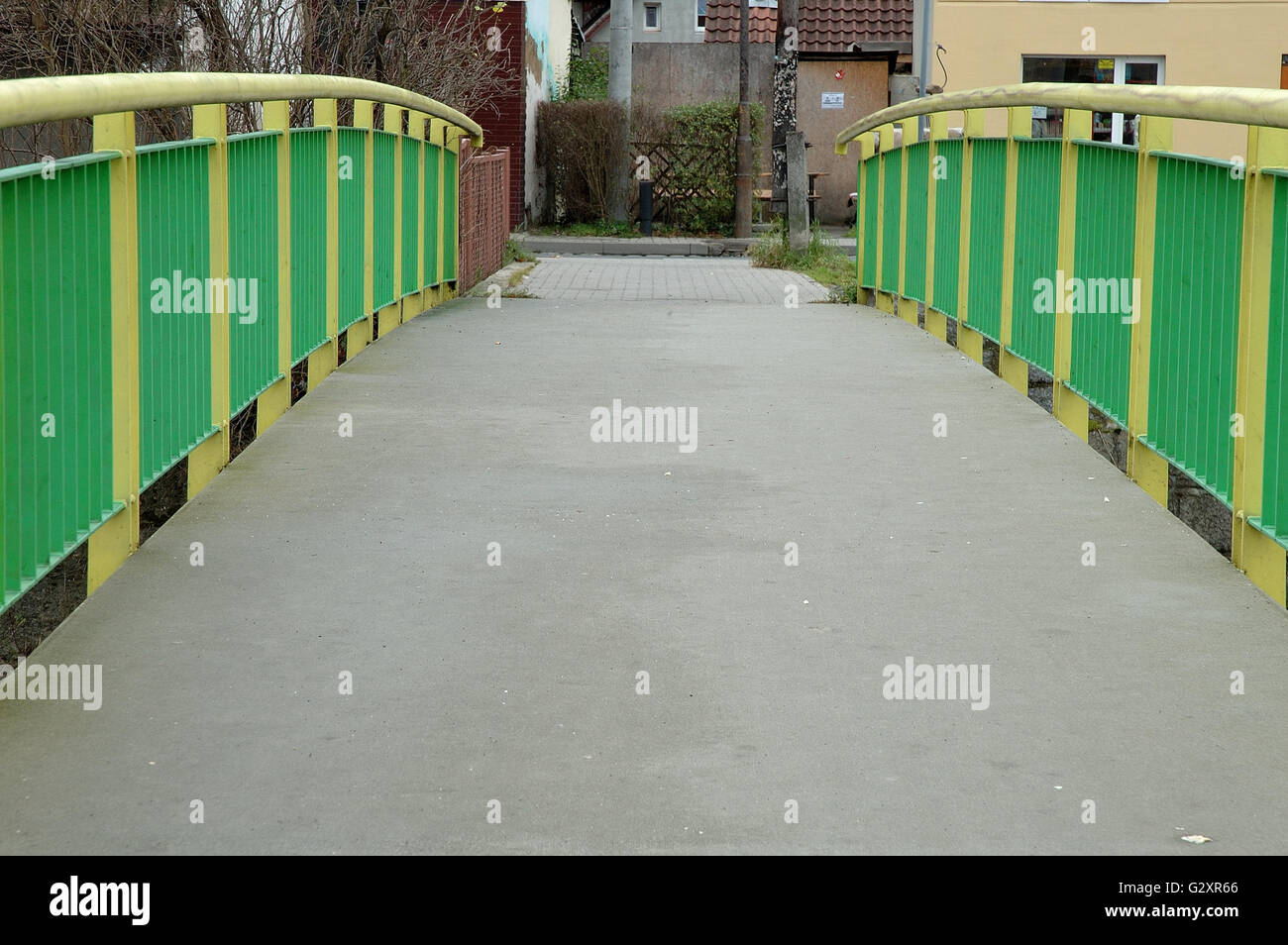 Footpath and barrier on bridge Stock Photo - Alamy