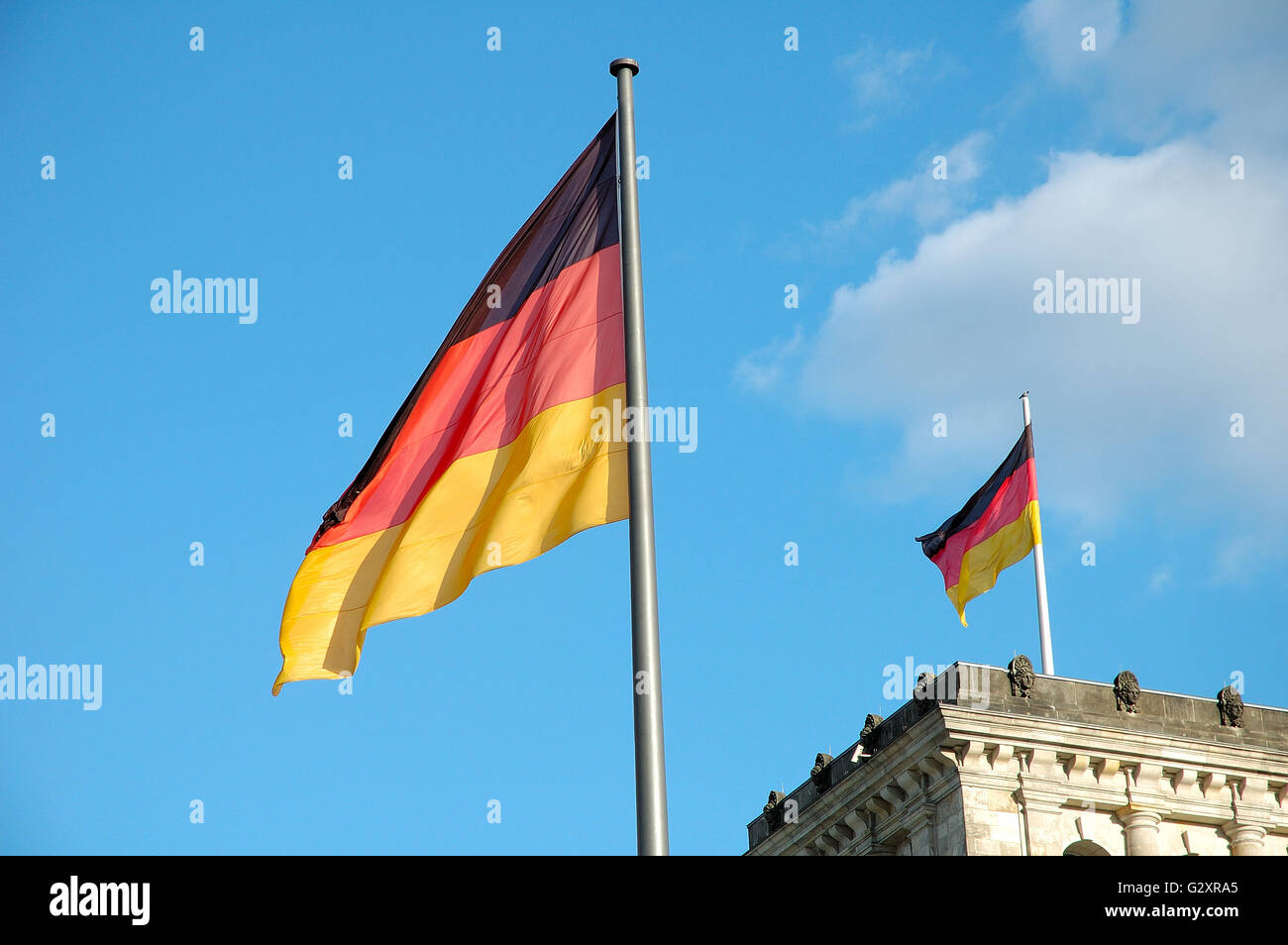 German flags over Reichstag in Berlin Germany Stock Photo - Alamy