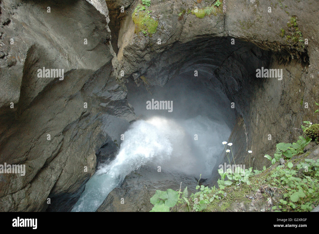 Underground waterfall Trummelbach nearbay Lauterbrunnen in Switzerland ...
