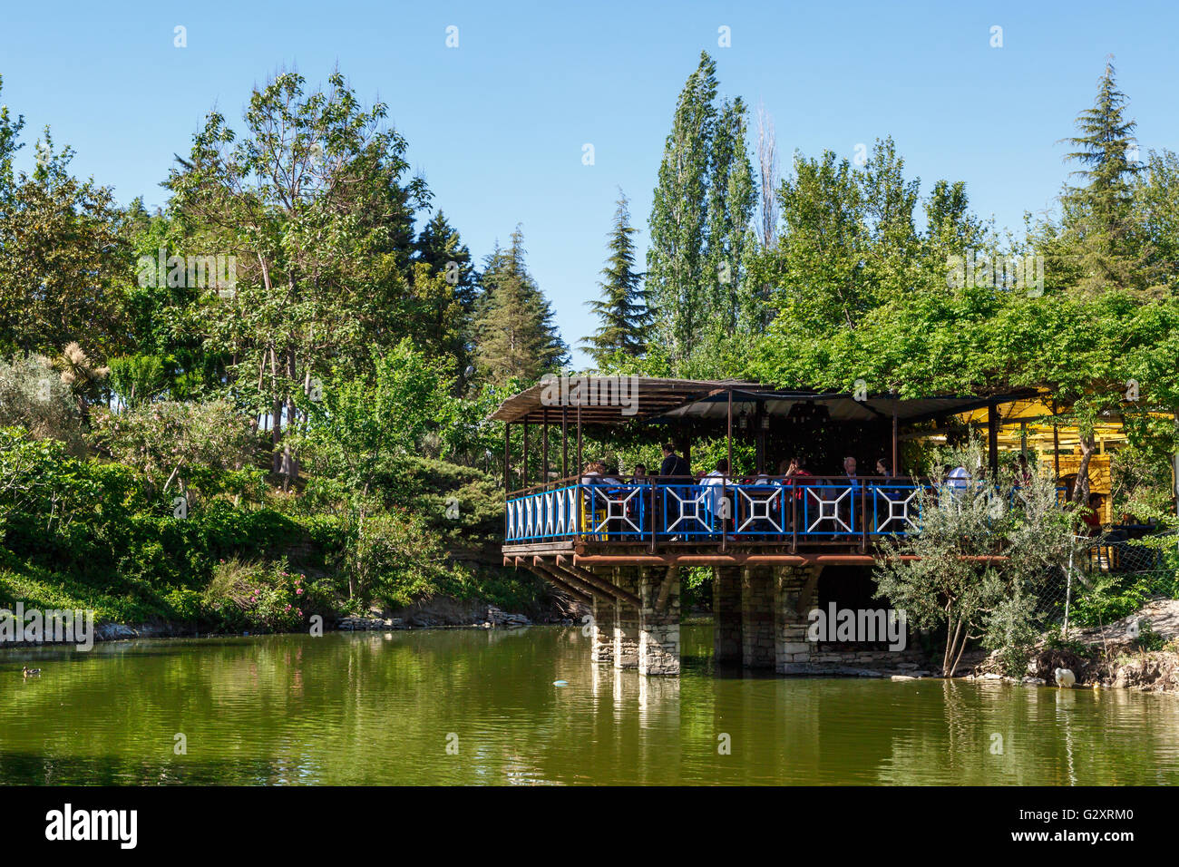 AYDIN, TURKEY - MAY 1, 2016 : Landscape view of natural park with lake ...