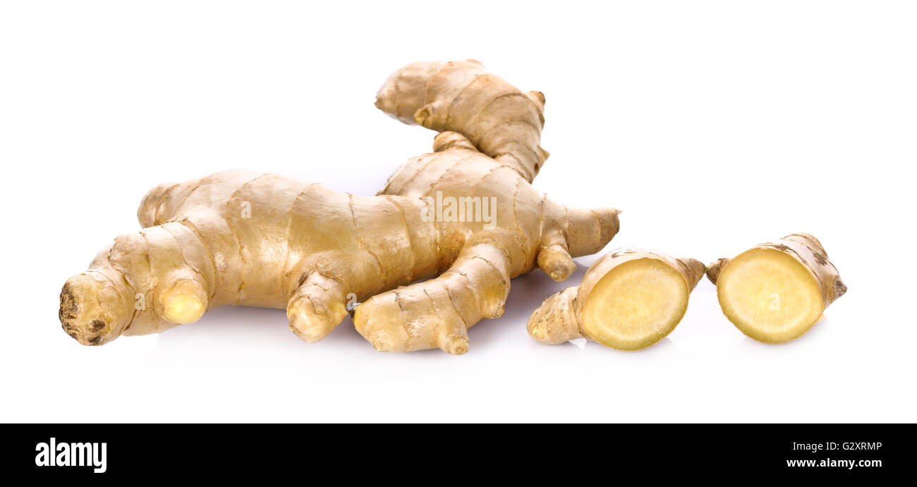 Ginger Root isolated on white background Stock Photo - Alamy