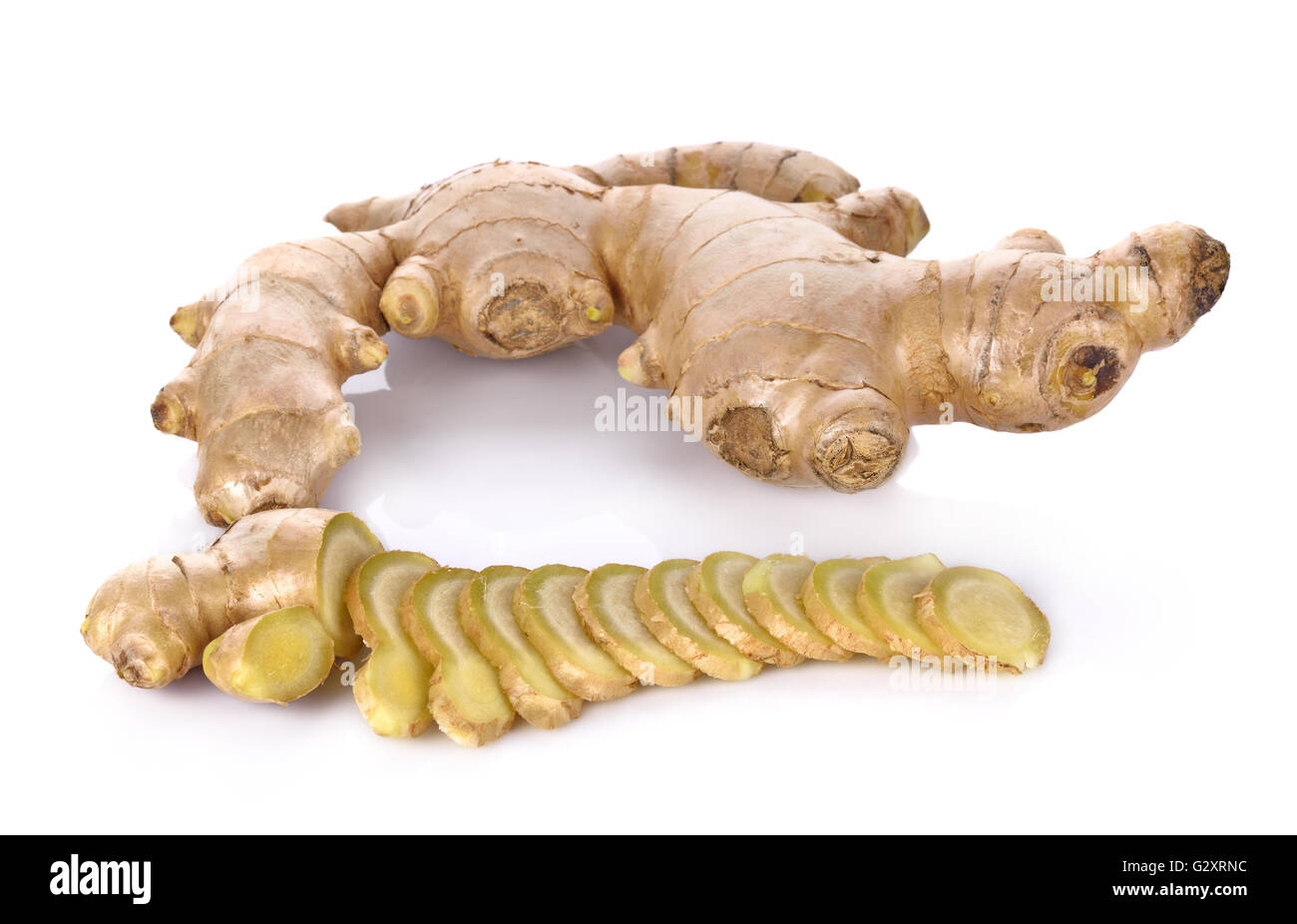 Ginger Root isolated on white background Stock Photo - Alamy