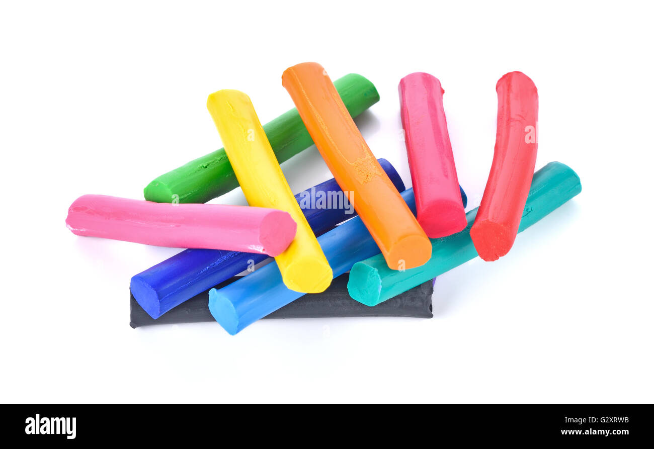 Colorful clay on white background Stock Photo - Alamy