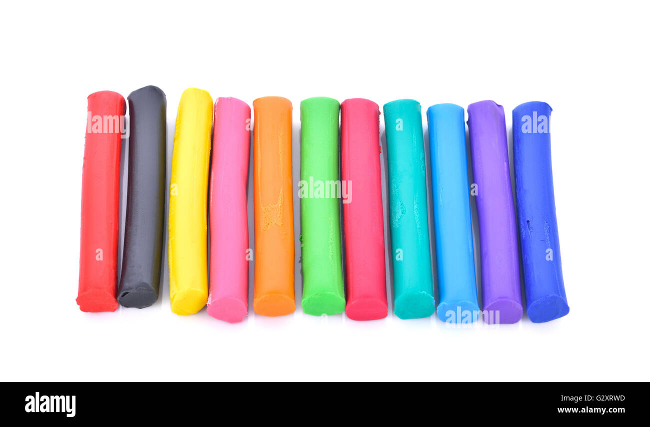 Colorful clay on white background Stock Photo - Alamy