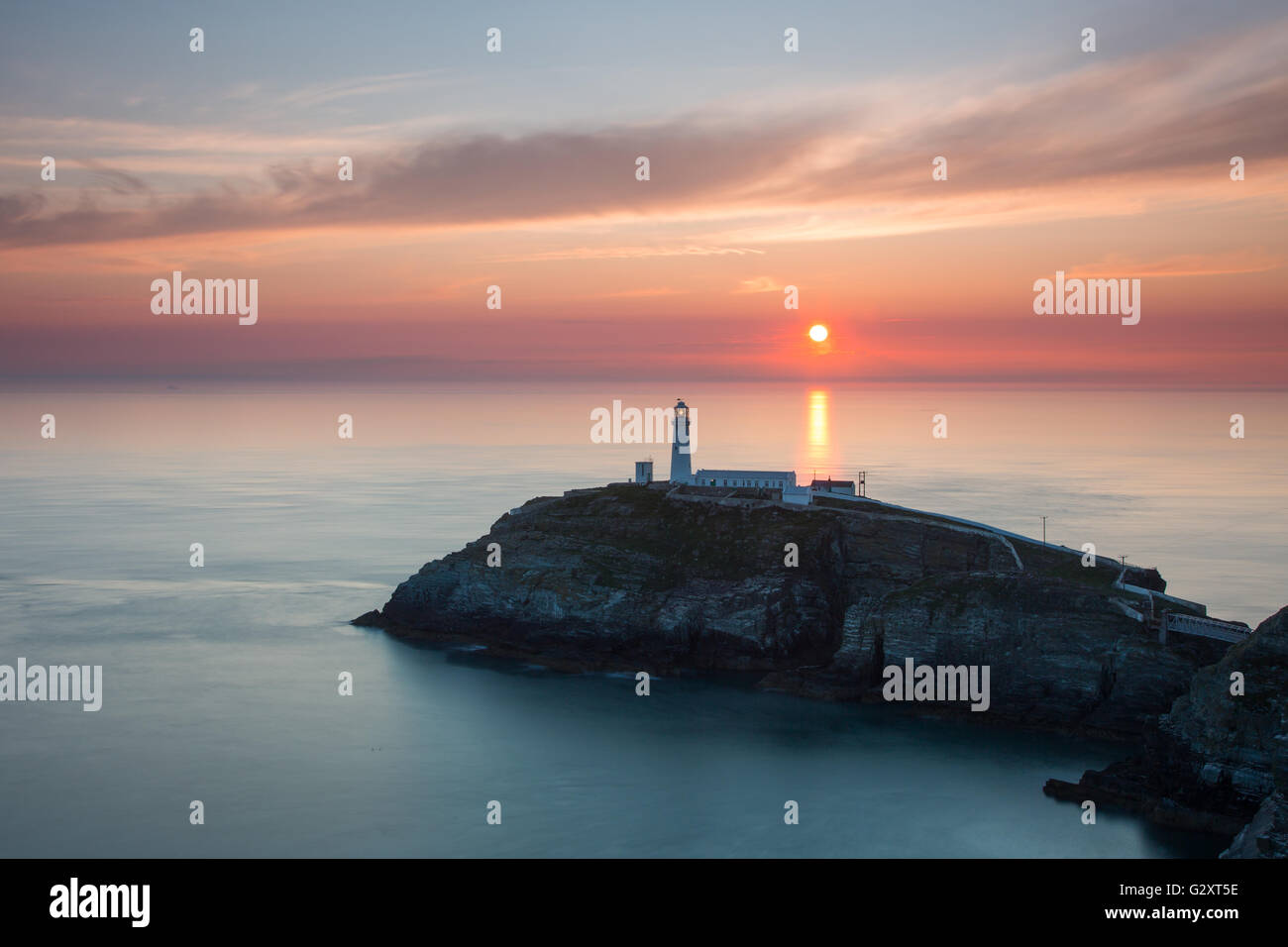Sunset at South Stack on Anglesey Stock Photo - Alamy