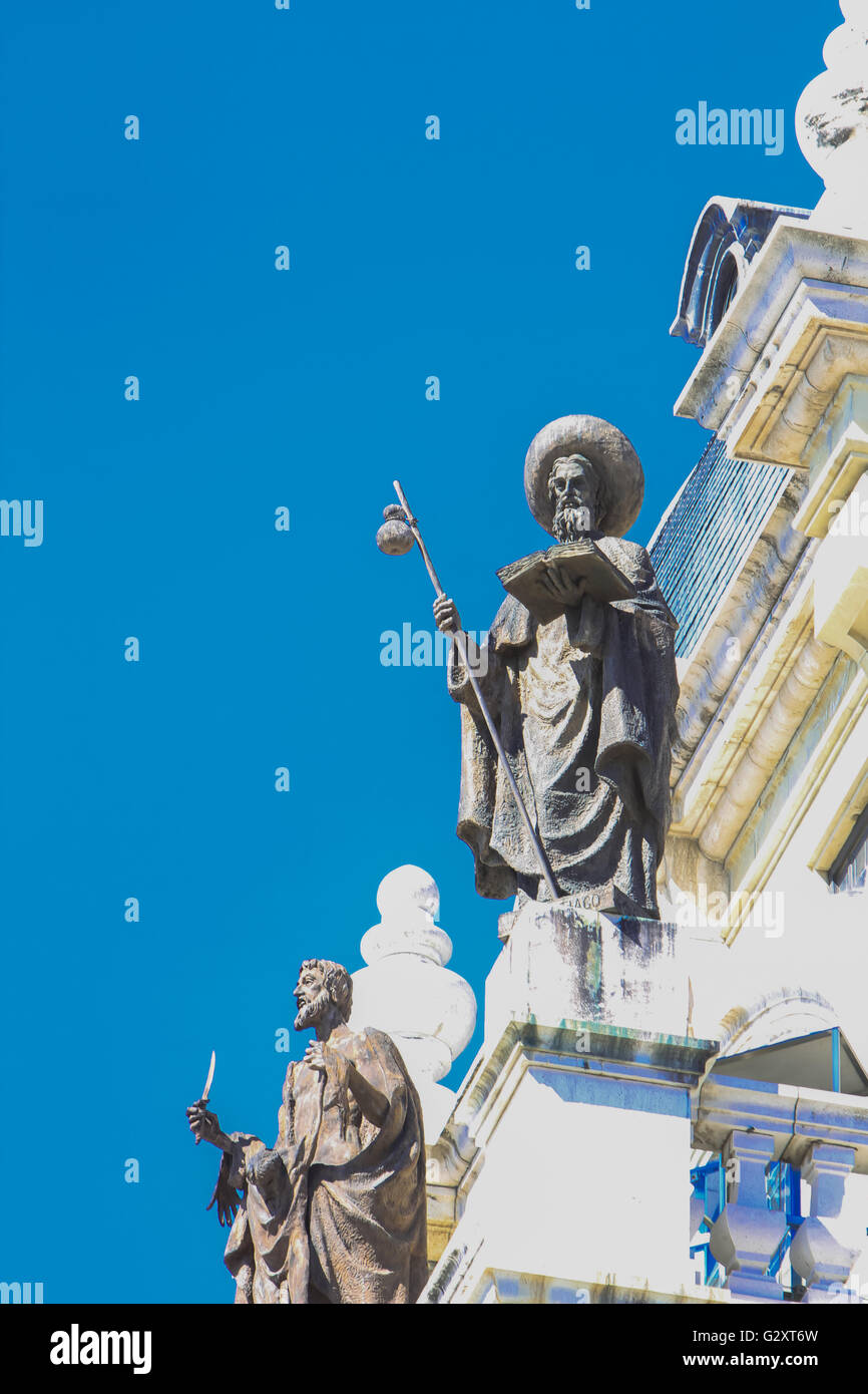 Facade of the basilica cathedral of santa maria de la hi-res stock ...