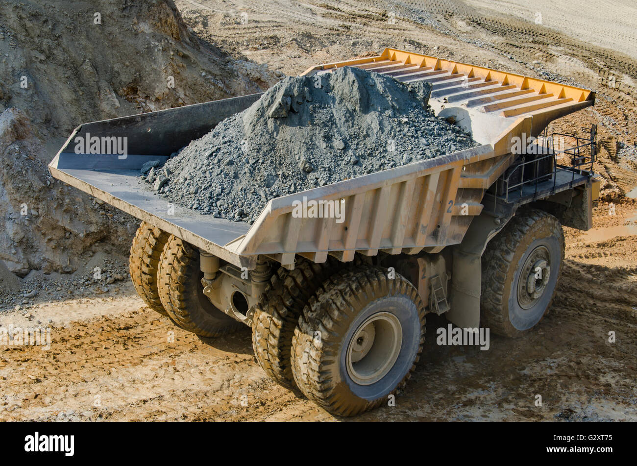 Dump truck in the open pit mine Stock Photo - Alamy