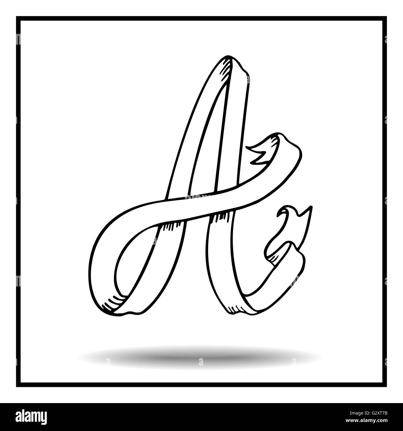 Ribbon sketch alphabet Stock Vector Image & Art - Alamy