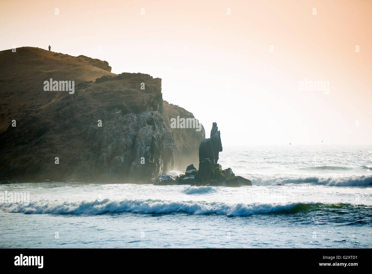 rocky coast along the ocean. Peru Stock Photo - Alamy