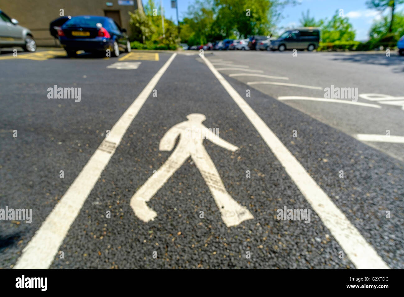 White lines walkway hi-res stock photography and images - Alamy
