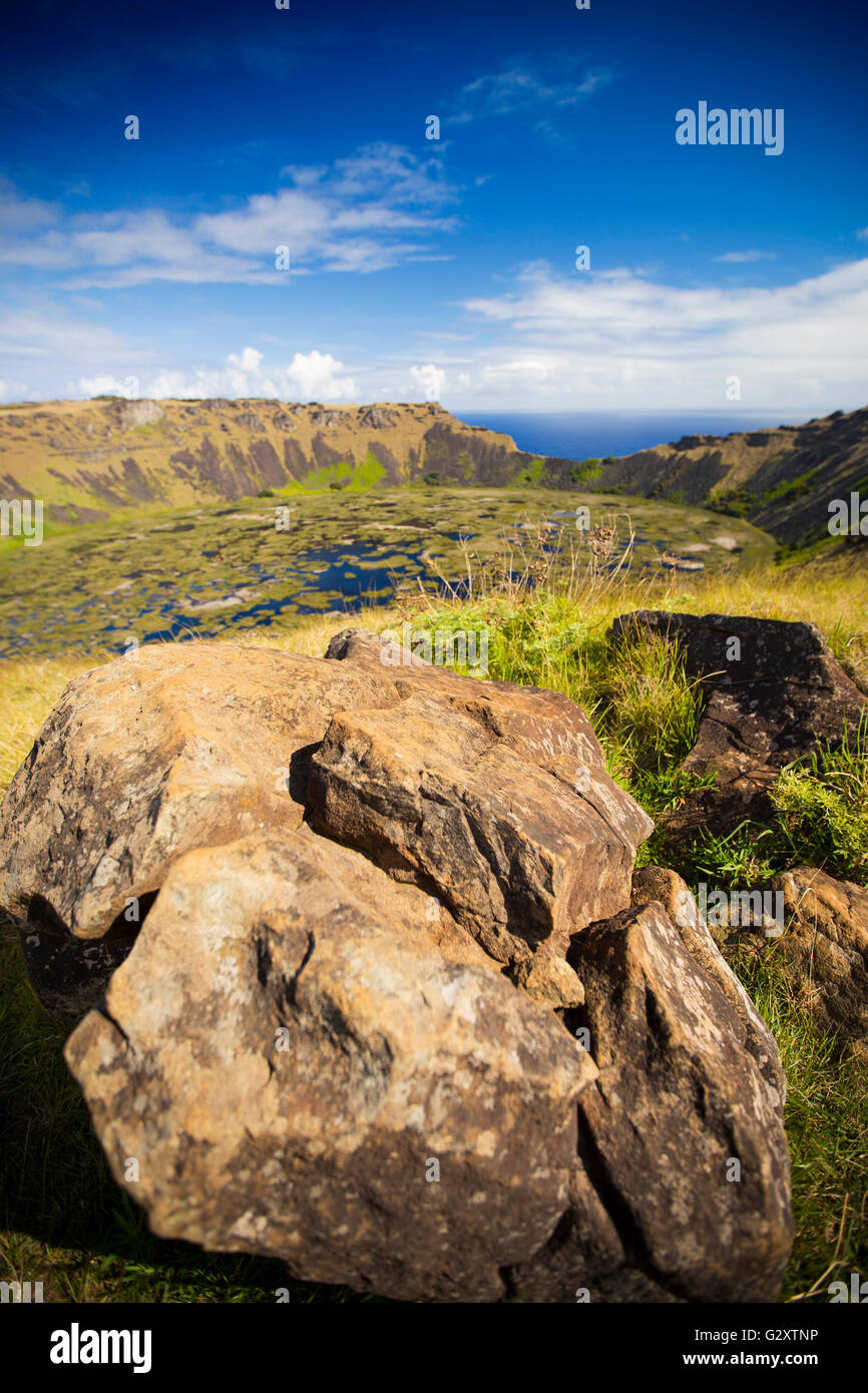Rano Kau volcano, Easter island (Chile Stock Photo - Alamy