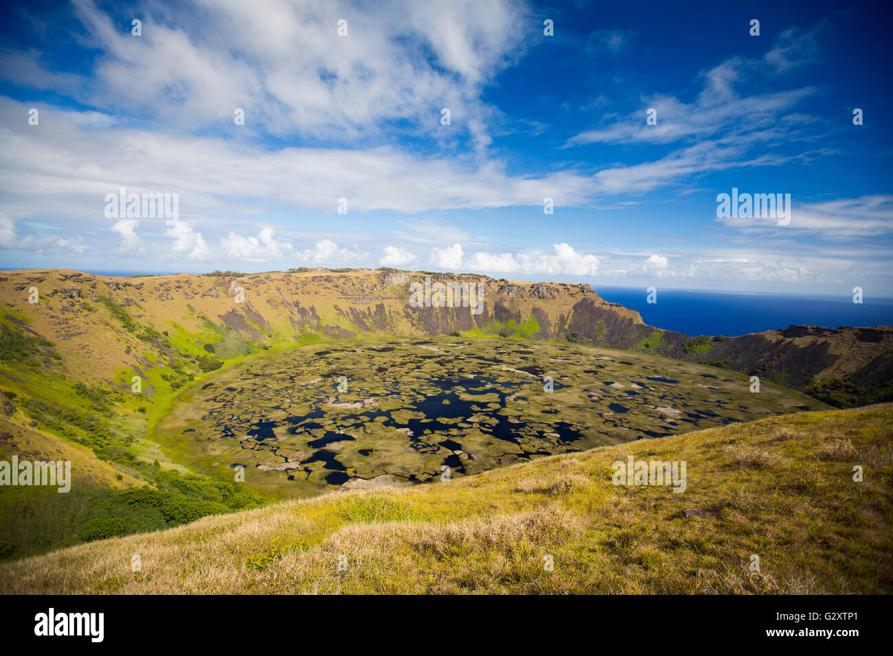 Rano Kau volcano, Easter island (Chile Stock Photo - Alamy