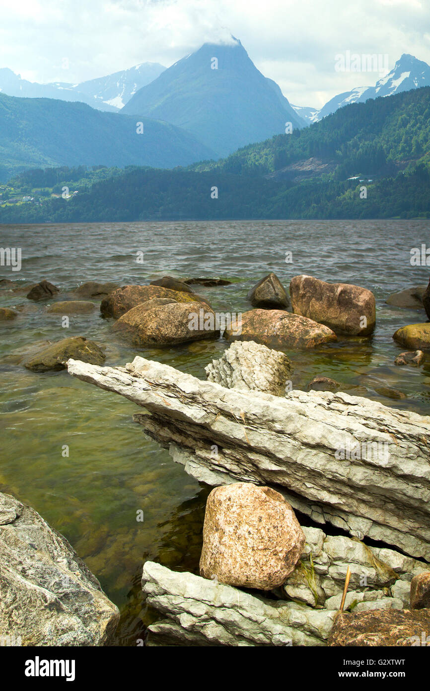 natural landscape at geirangerfjord . Norway mountain Stock Photo - Alamy