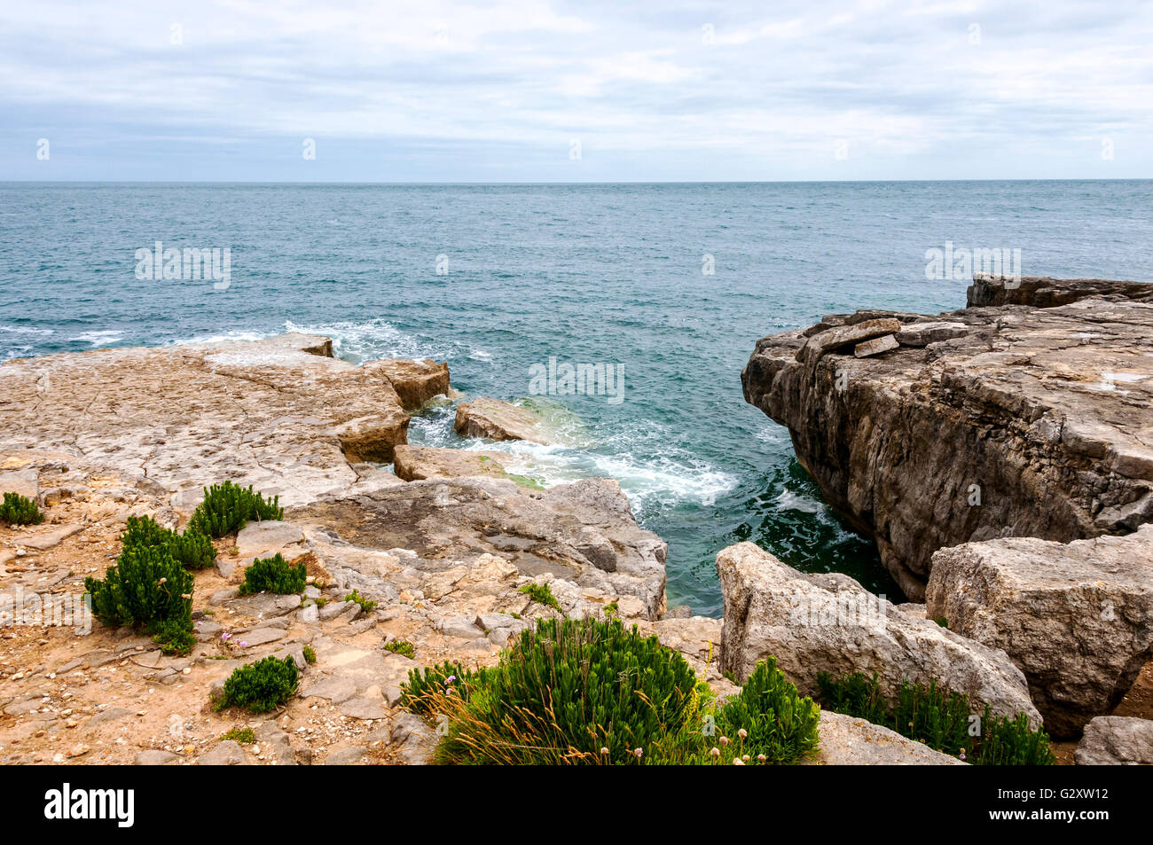 An inlet carved out of the rock ledge by the sea at the now disused ...
