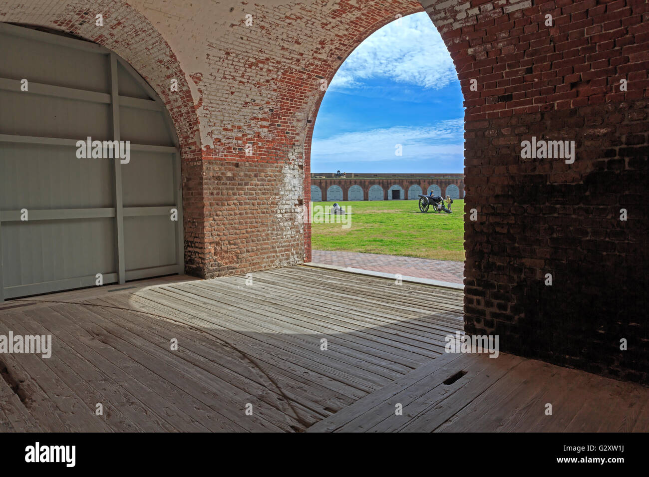 Casemate in the walls of Fort Pulaski, Cockspur Island, Georgia Stock ...