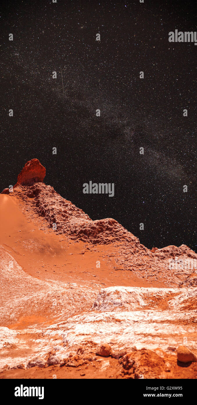 At night, under the light of stars. Valle de la Luna (Moon Valley ...