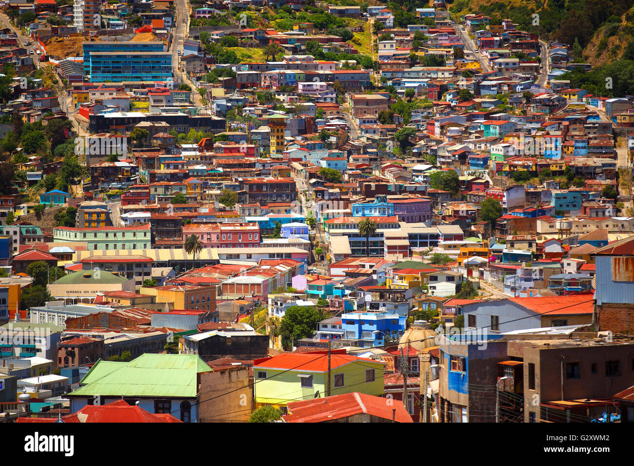Colorful buildings on the hills of the UNESCO World Heritage city of ...