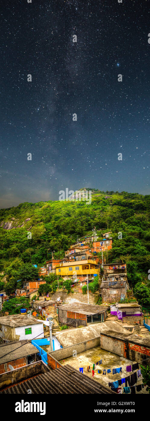 Favela night. Rio de Janeiro Slums at Night Stock Photo - Alamy