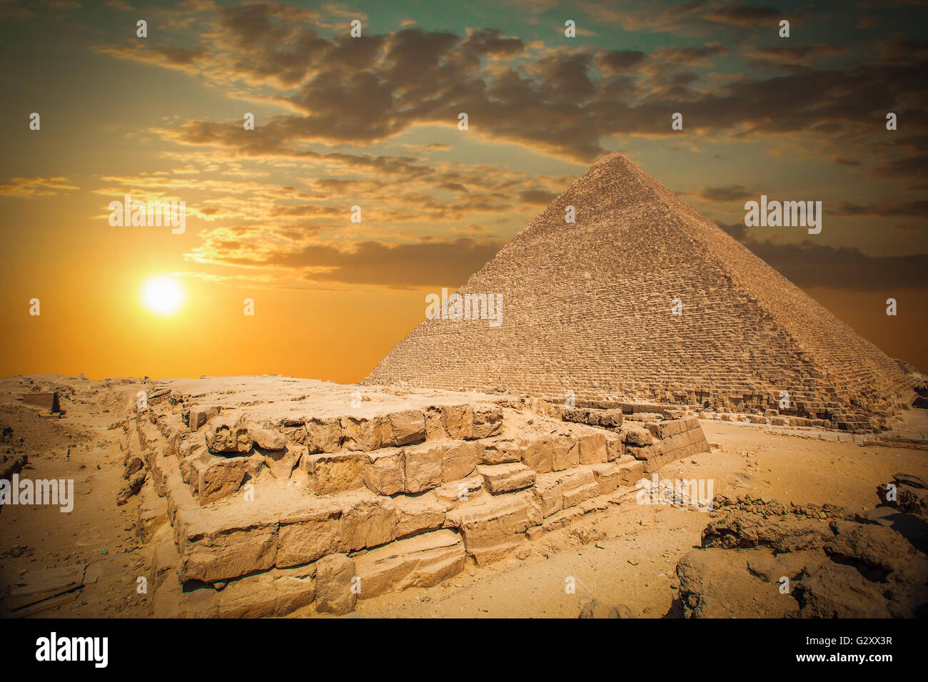 pyramids of the pharaohs in Giza. Cairo, Egypt Stock Photo - Alamy