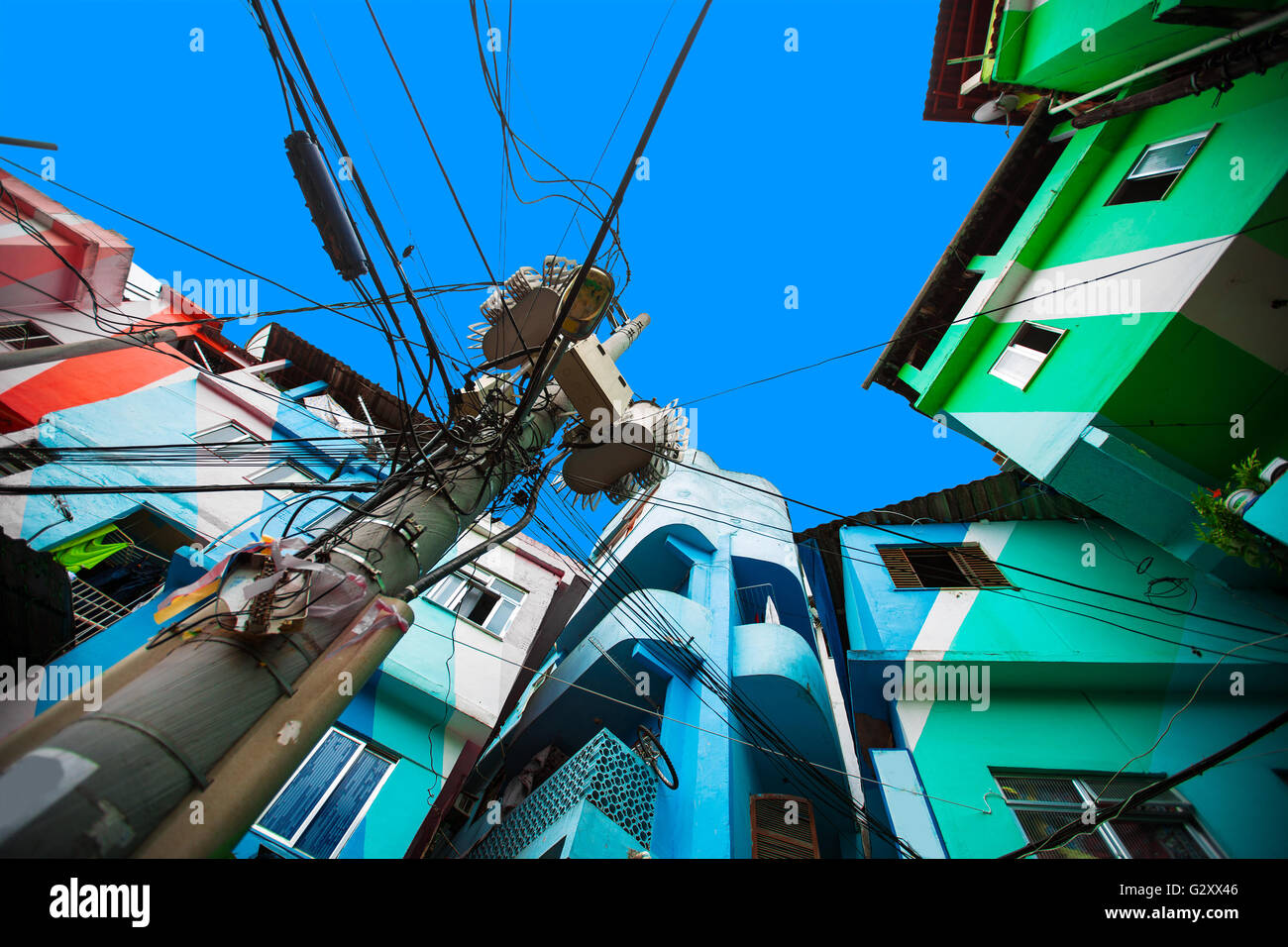 Colorful painted buildings of Favela in Rio de Janeiro Brazil Stock ...