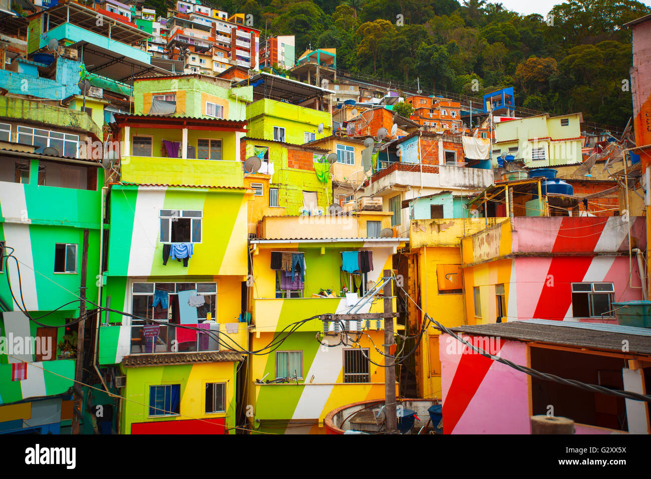 Colorful painted buildings of Favela in Rio de Janeiro Brazil Stock ...