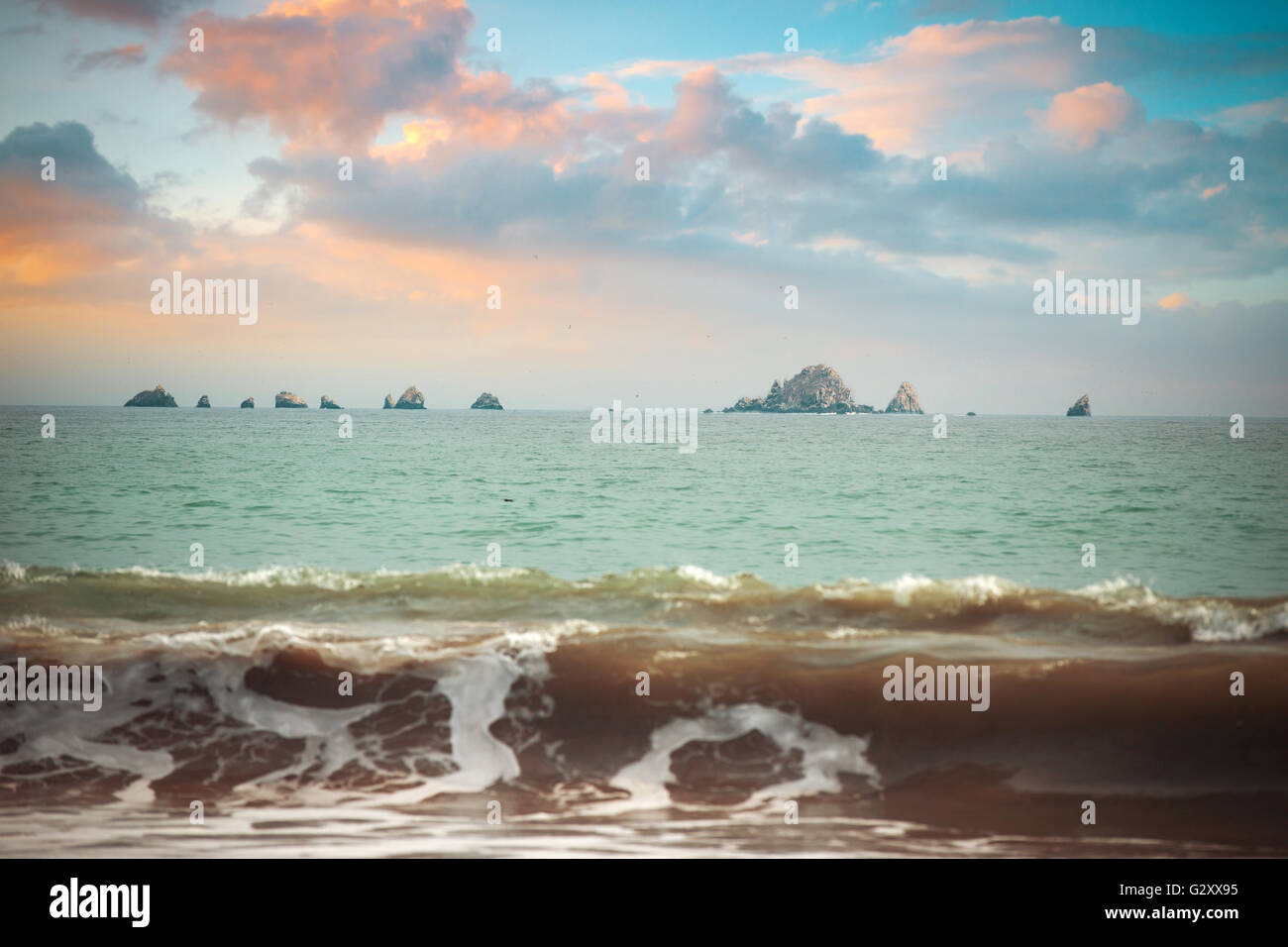 rocky coast along the ocean. Peru. beautiful landscape Stock Photo - Alamy
