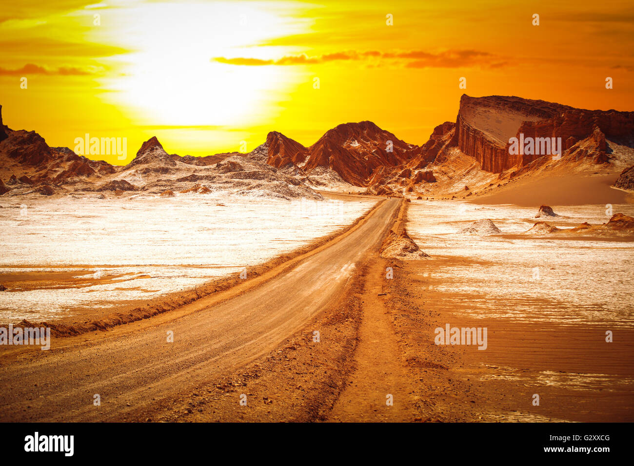 The moon in the Moon Valley in Atacama Desert, Chile Stock Photo - Alamy