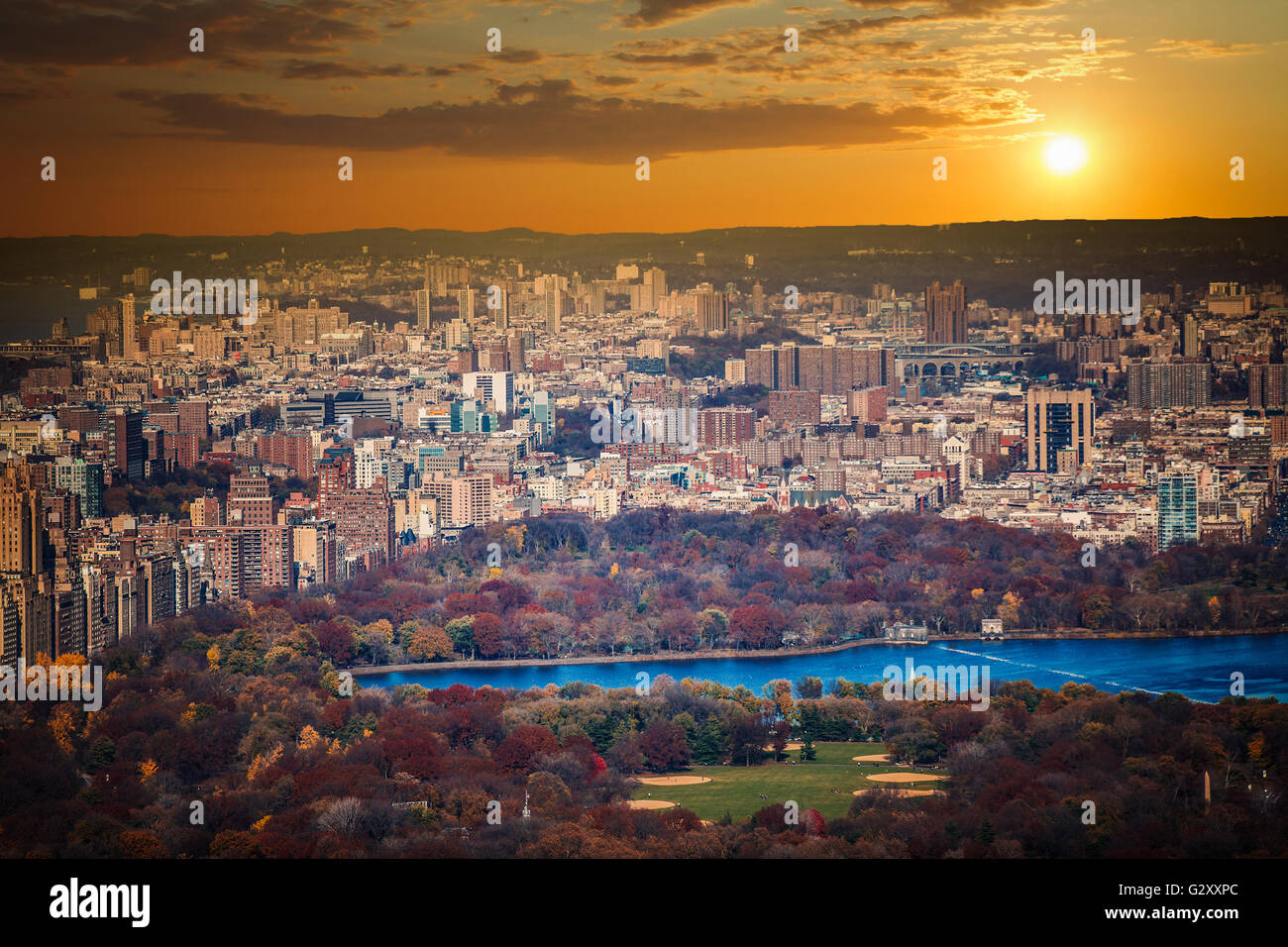 Sunset in Manhattan, New York, USA Stock Photo - Alamy