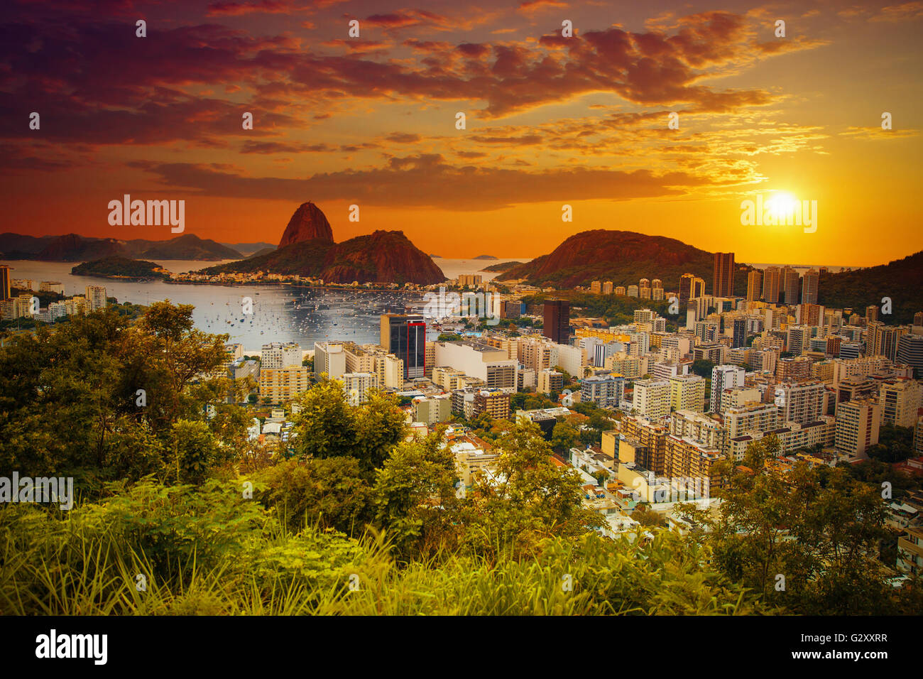 Rio De Janeiro, Brazil in the evening sun light Stock Photo - Alamy