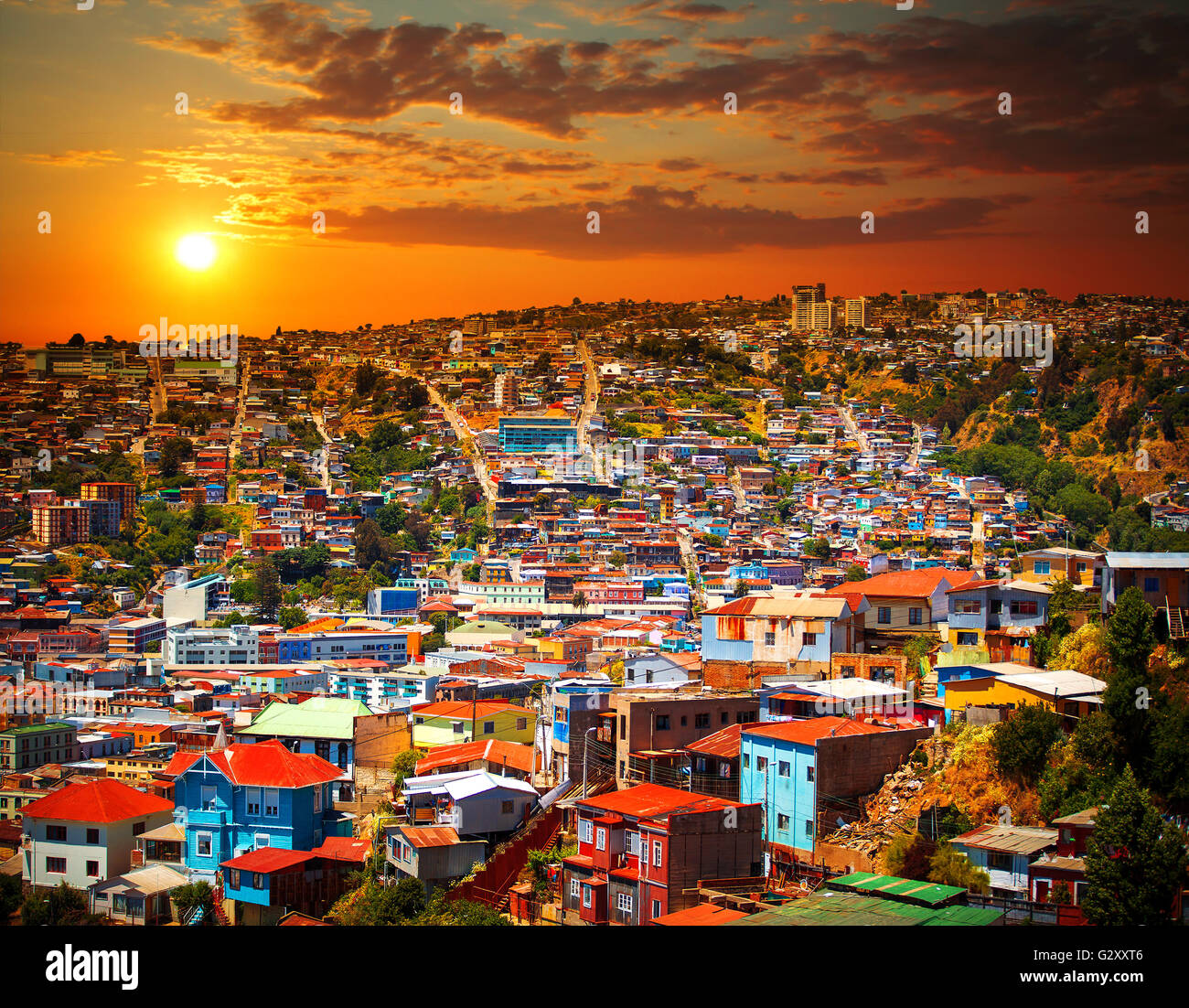 Colorful buildings on the hills of the UNESCO World Heritage city of ...