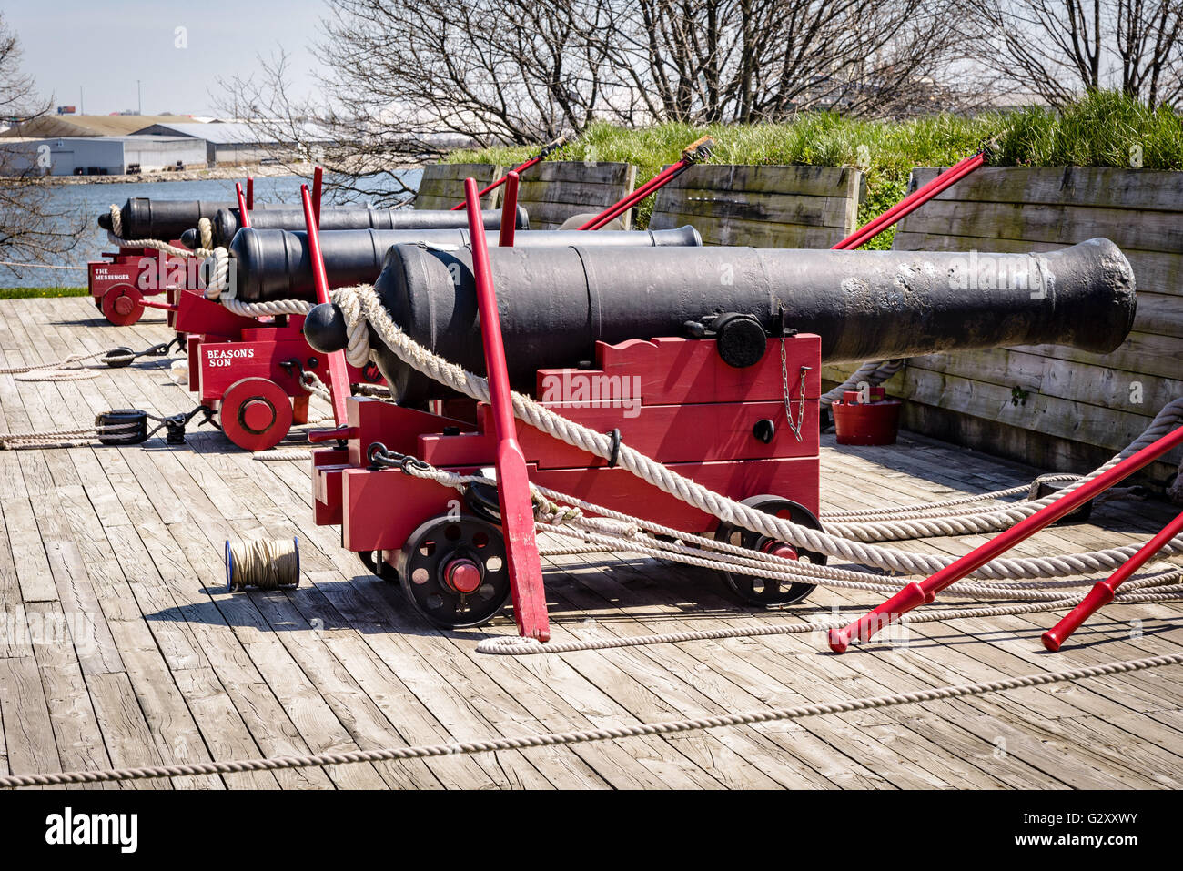 18lb Cannon Battery, Fort McHenry National Park, Baltimore, MD Stock ...