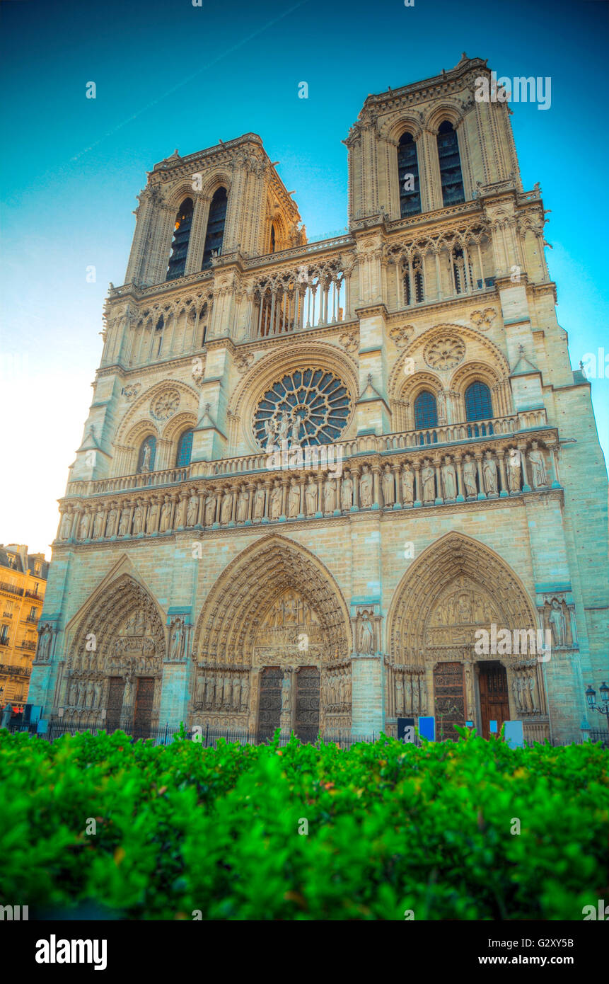 Notre Dame de Paris Cathedral, France. Hand drawing sketch illustration ...