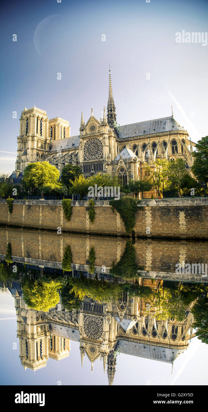 Notre Dame de Paris Cathedral, France. Hand drawing sketch illustration ...