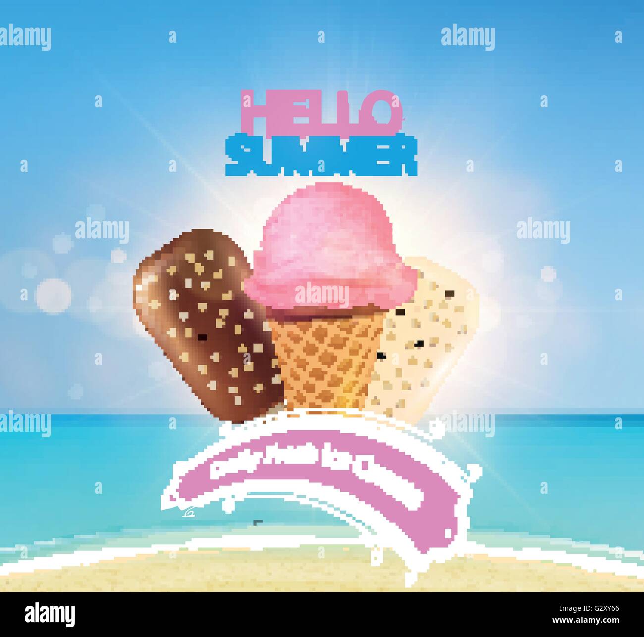 Highly detailed Vector Ice Cream Poster Stock Vector Image & Art - Alamy
