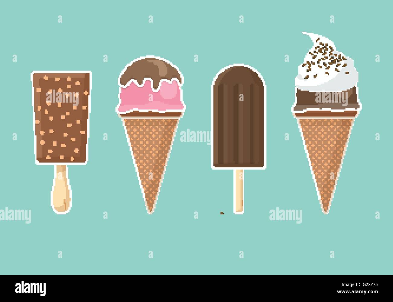 Icecream set flavour vector Stock Vector Images - Alamy